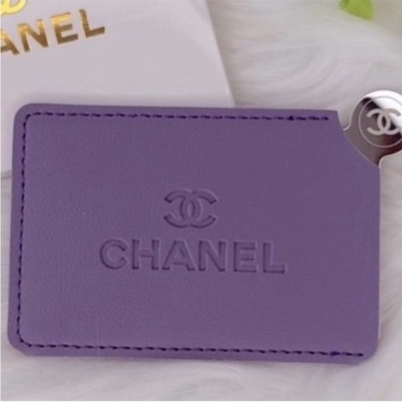 CHANEL | Accessories | Chanel Violet Card Holder With Mirror New | Poshmark
